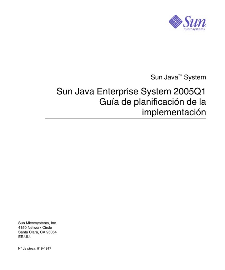 PDF de programación - Sun Java Enterprise System 2005Q1 - Guía de planificación de la implementación